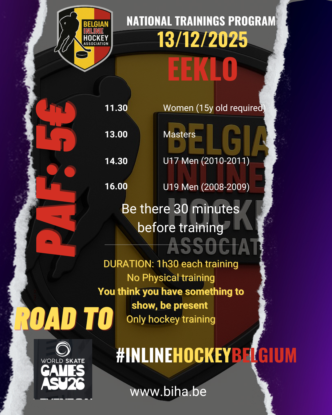 National Day 13/12/2025 – Eeklo – Belgian Inline Hockey Association